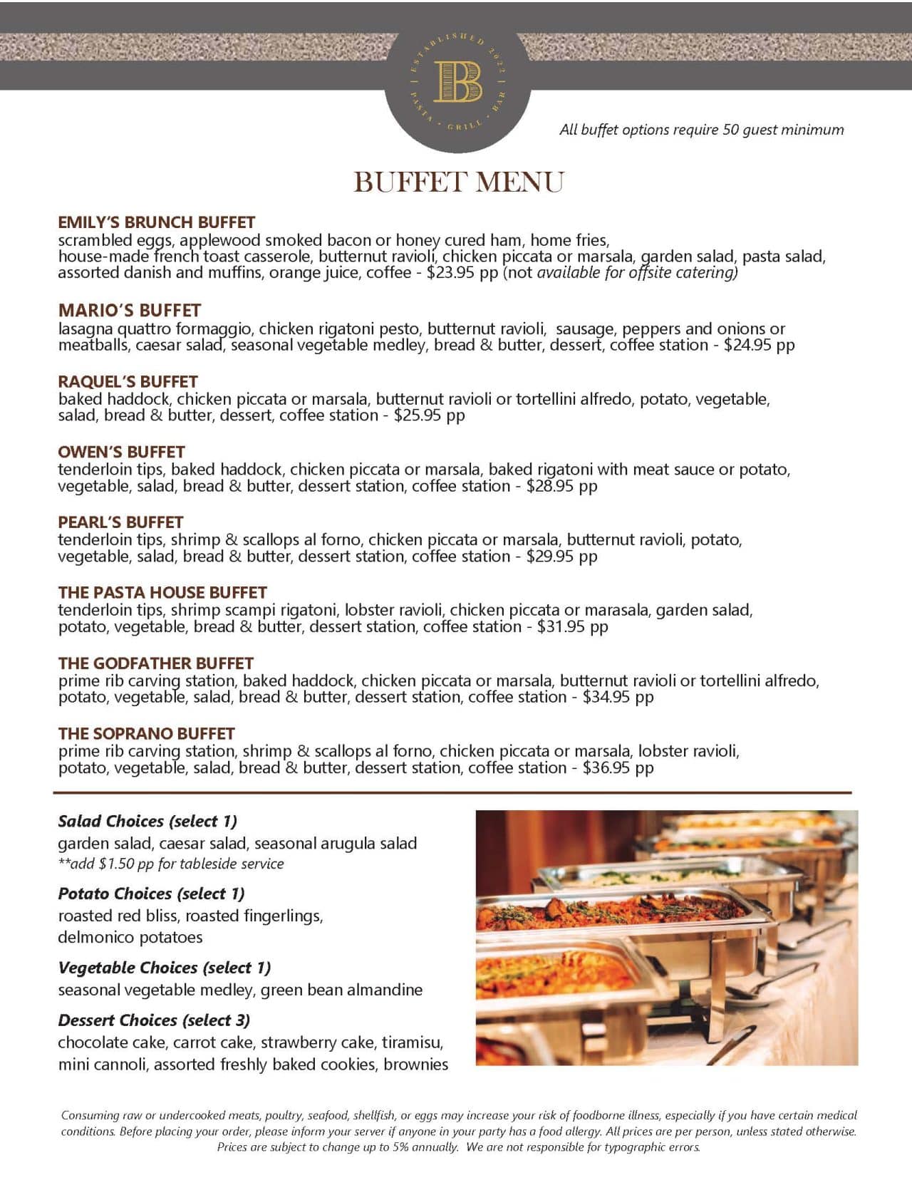 Functions Menu - Bocca Fairhaven