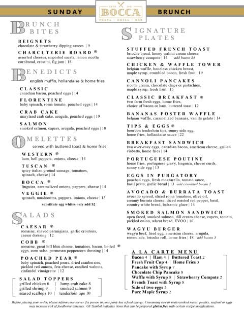 Sunday Brunch - Bocca Fairhaven