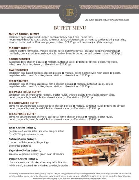 Functions Menu - Bocca Fairhaven