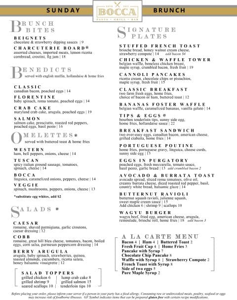 Sunday Brunch - Bocca Fairhaven